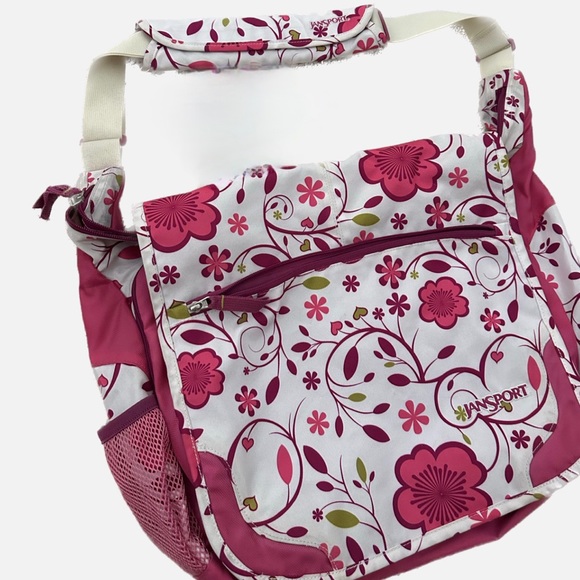 Jansport | Accessories | Floral Jansport Side Messenger Bag With Laptop ...